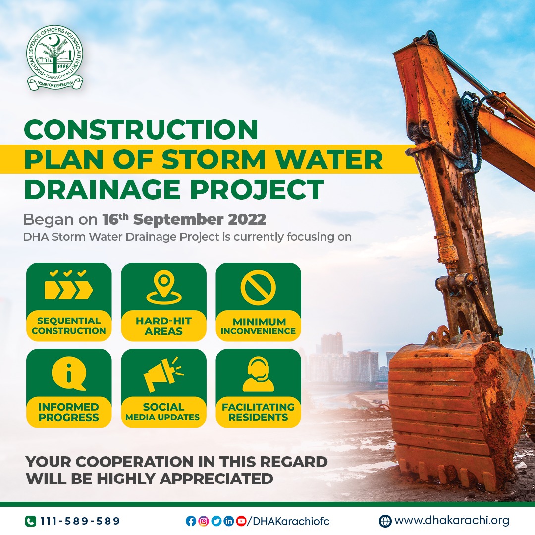 Construction Plan of Storm Water Drainage Project – DHA Karachi