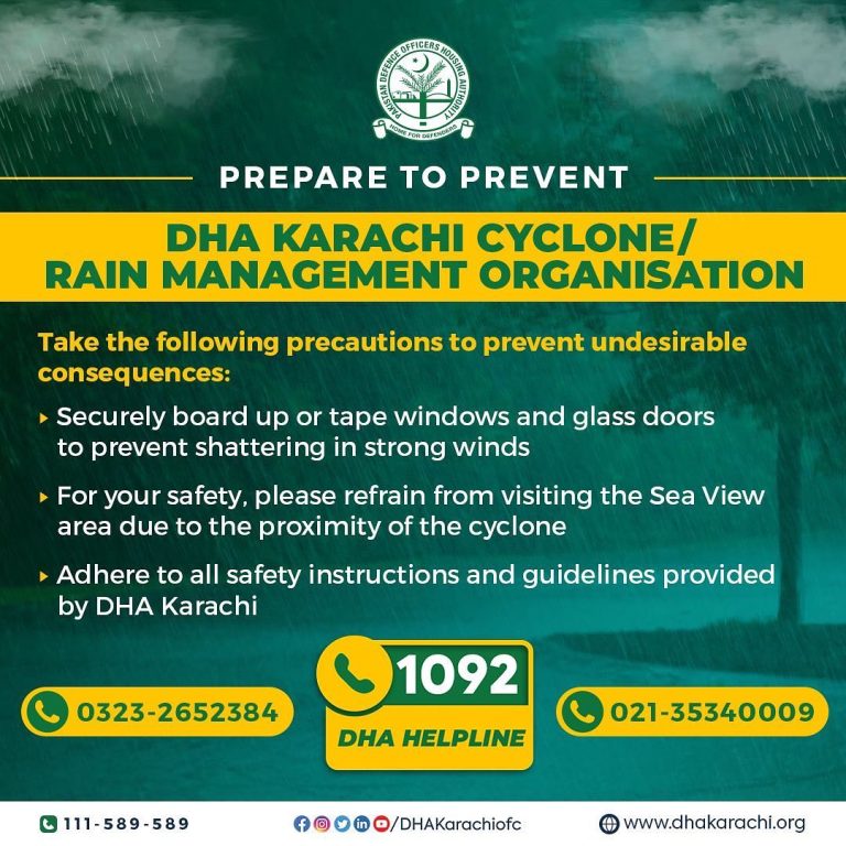 Cyclone / Rain Management Organisation – DHA Karachi