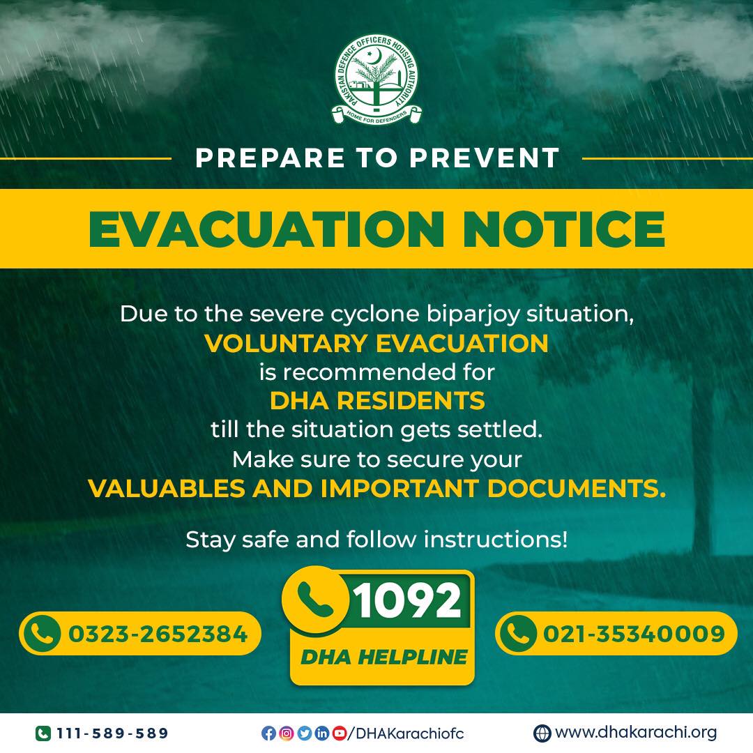 Cyclone / Rain Management Organisation – DHA Karachi