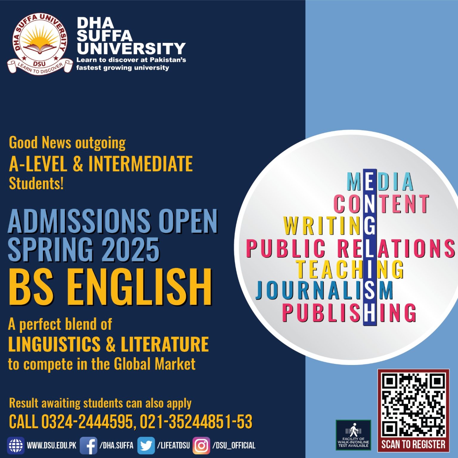 Admissions Open Spring 2025 – DHA Karachi