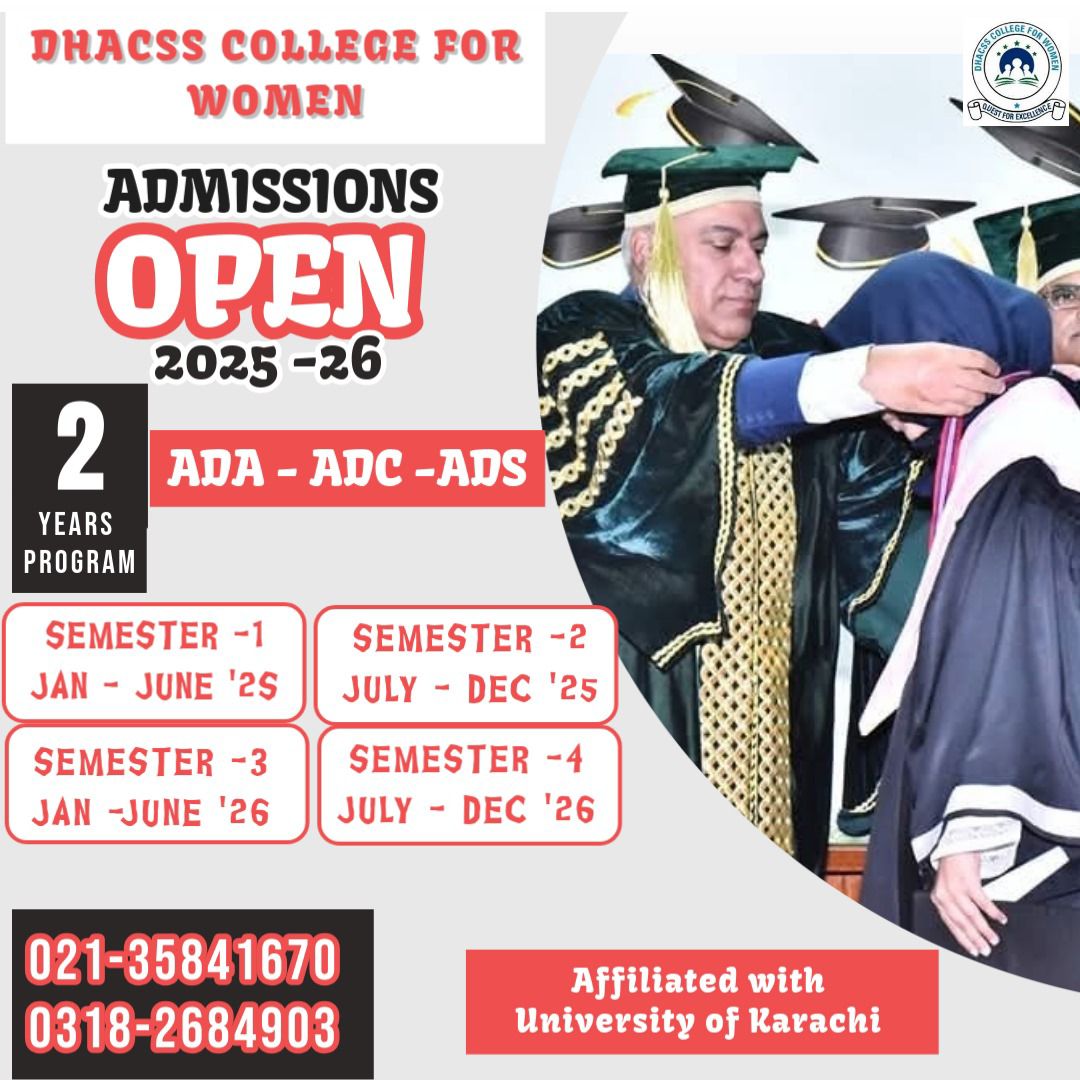 Admissions Open – DHACSS College for Women – DHA Karachi